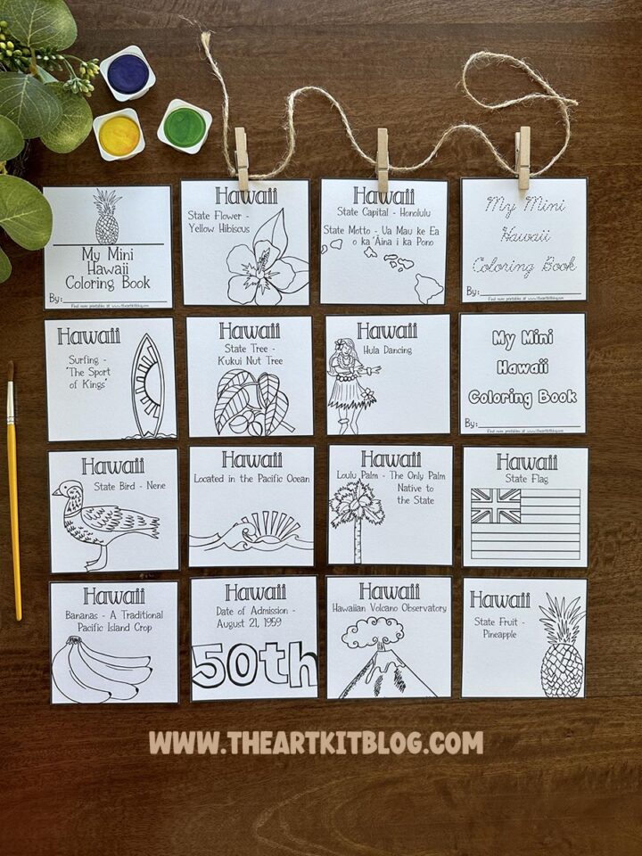 Mini Hawaii Coloring Pages {FREE Printables!} - The Art Kit