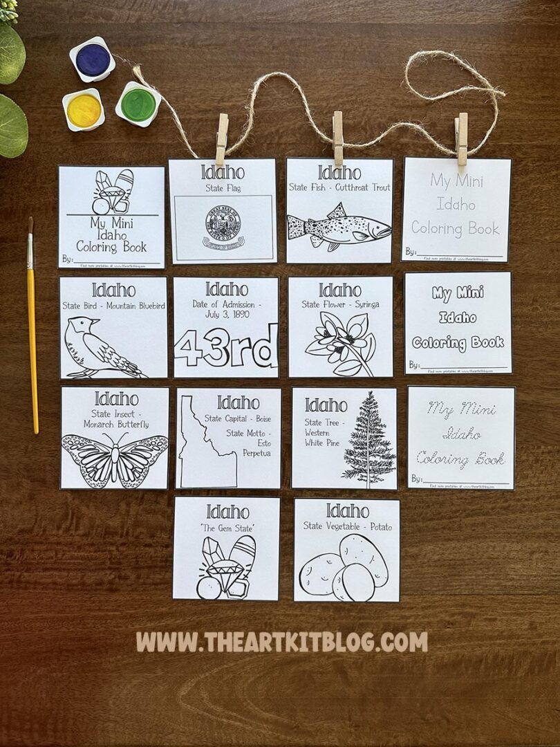 Mini Idaho Coloring Pages {FREE Printables!} - The Art Kit