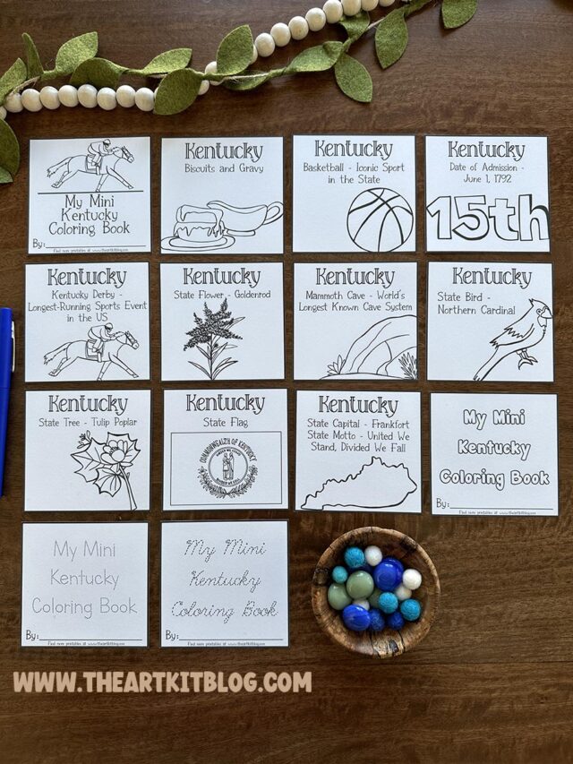Mini Kentucky Coloring Pages {FREE Printables!} - The Art Kit