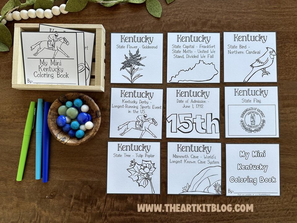 Mini Kentucky Coloring Pages {FREE Printables!} - The Art Kit
