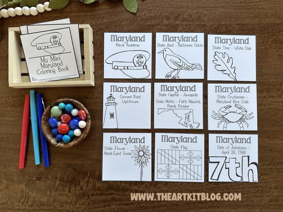 Mini Maryland Coloring Pages {FREE Printables!} - The Art Kit