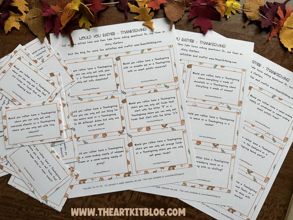 30 Fun Thanksgiving Would You Rather Questions for Kids: FREE Printable ...