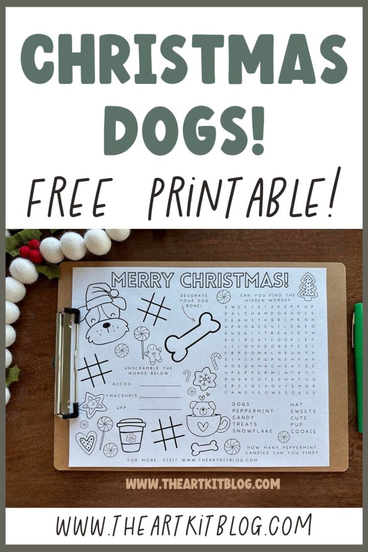 Christmas Dog Coloring Page Activity Placemat - FREE Printable - The ...