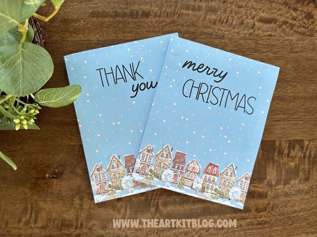 Snowy Village Merry Christmas + Thank You Greeting Cards - FREE ...
