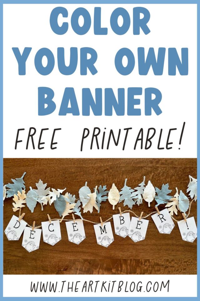 Color Your Own December Banner - FREE Printable! - The Art Kit