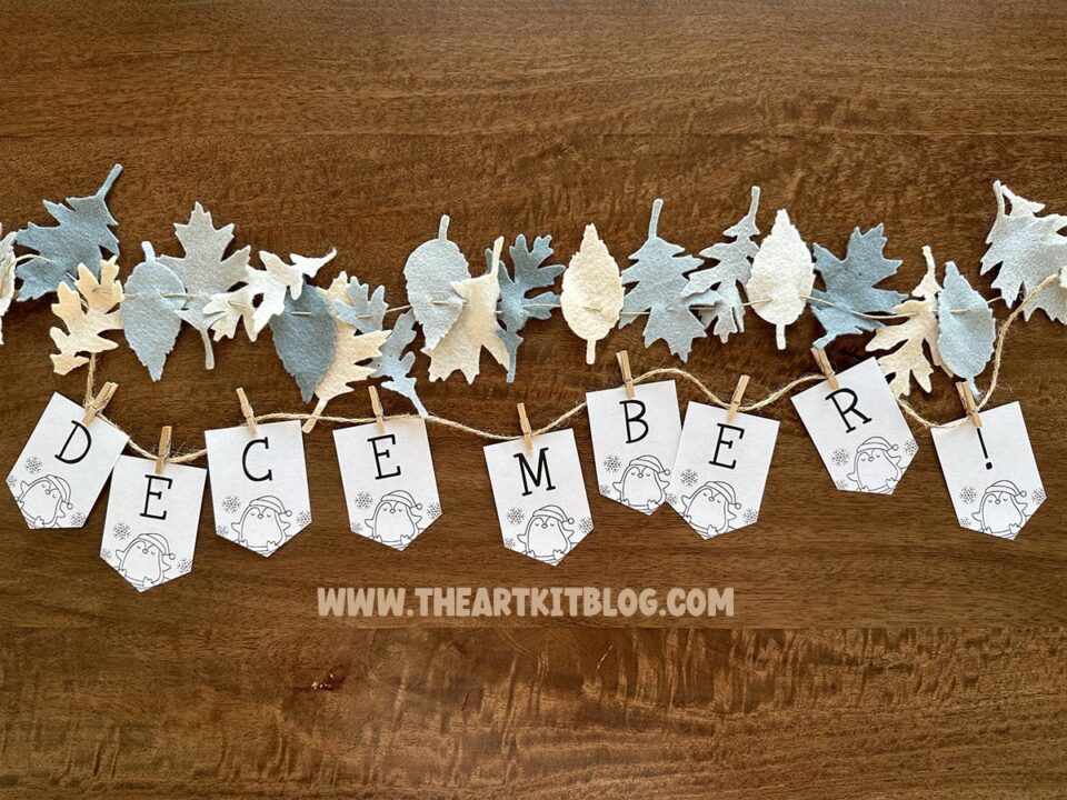 Color Your Own December Banner - FREE Printable! - The Art Kit