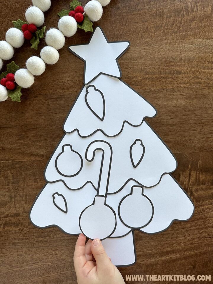 Jumbo Christmas Tree Paper Craft for Kids FREE PRINTABLE - The Art Kit