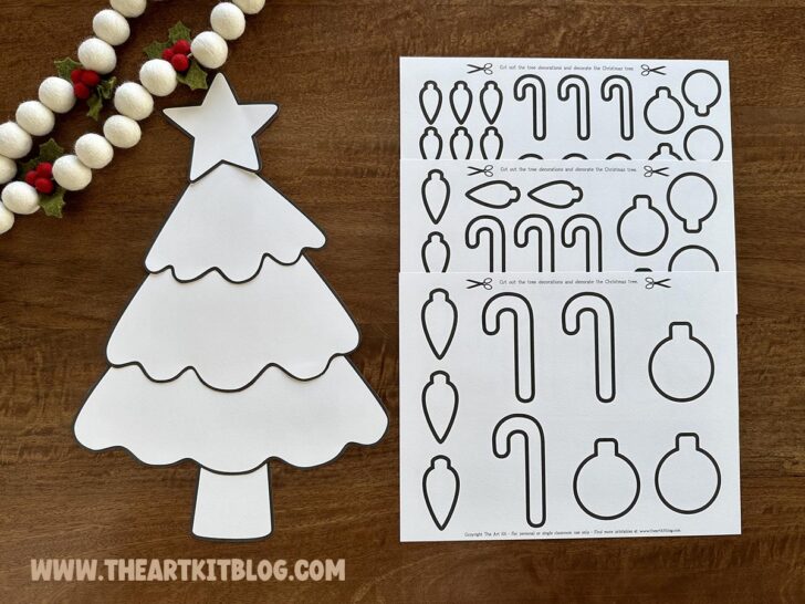 Jumbo Christmas Tree Paper Craft for Kids FREE PRINTABLE - The Art Kit