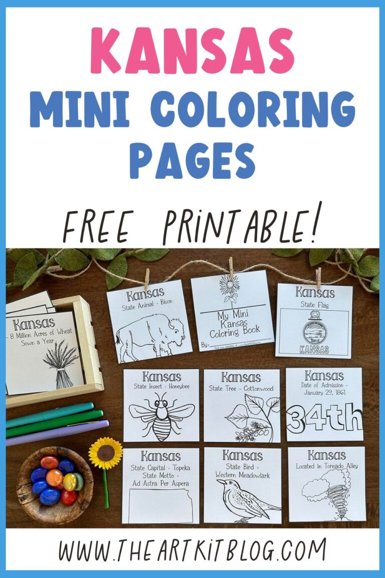 Mini Kansas Coloring Pages for the 50 States (FREE Printables!) - The ...