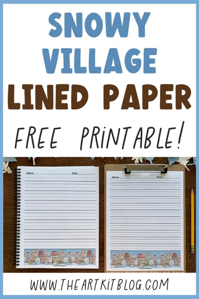 Snowy Village Winter Lined Paper for Notebooking (FREE PRINTABLE ...