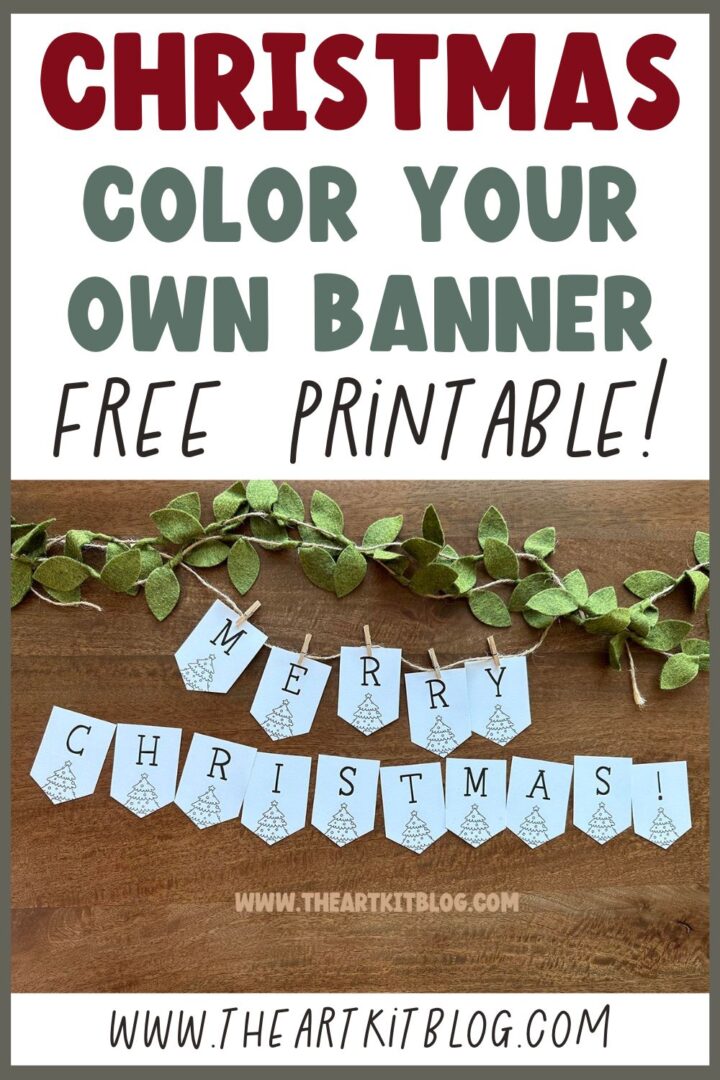Color Your Own Merry Christmas Banner - FREE Printable! - The Art Kit