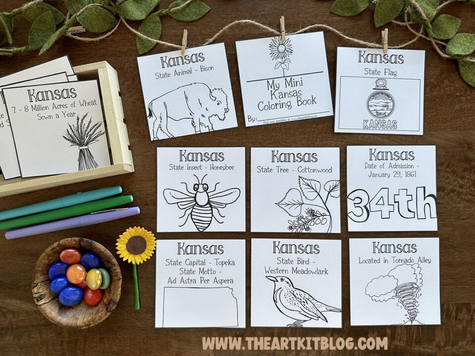 Mini Kansas Coloring Pages for the 50 States (FREE Printables!) - The ...