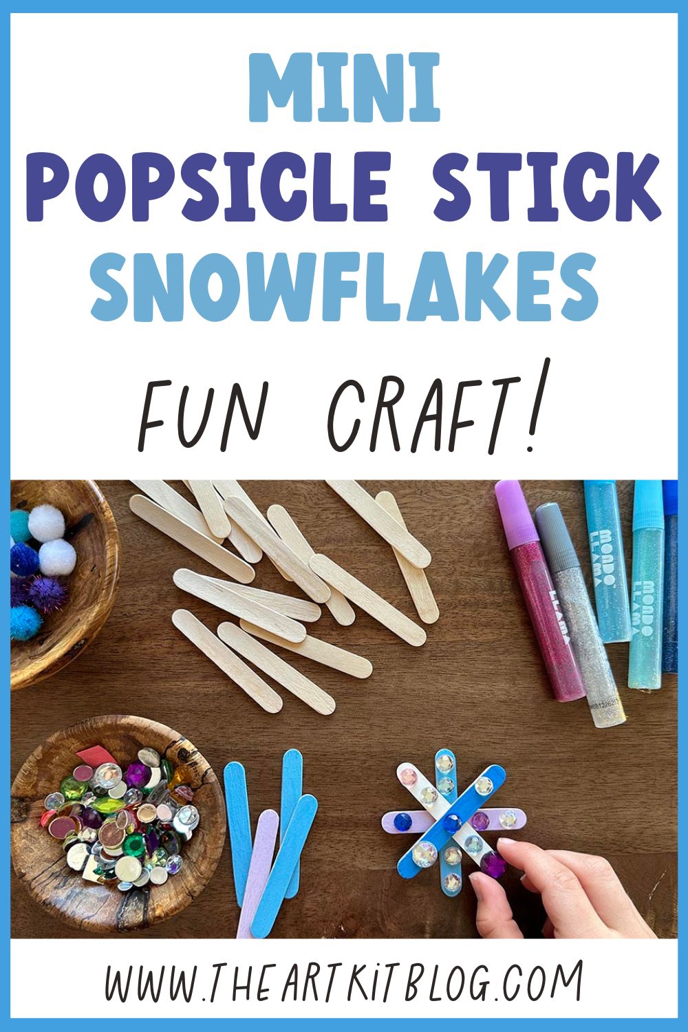 Mini Popsicle Stick Snowflake Winter Craft for Kids – The Art Kit