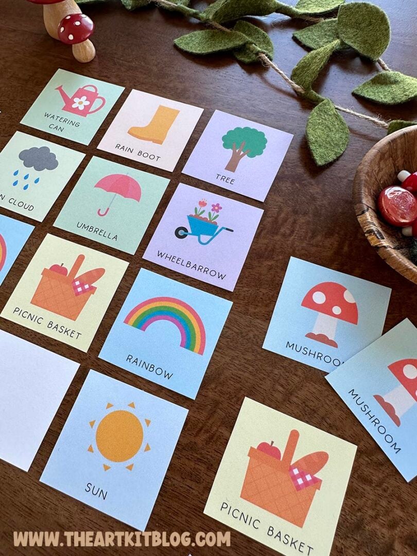 Spring Memory Match Game for Kids FREE PRINTABLE! - The Art Kit