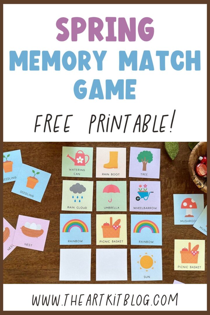 Spring Memory Match Game for Kids FREE PRINTABLE! - The Art Kit