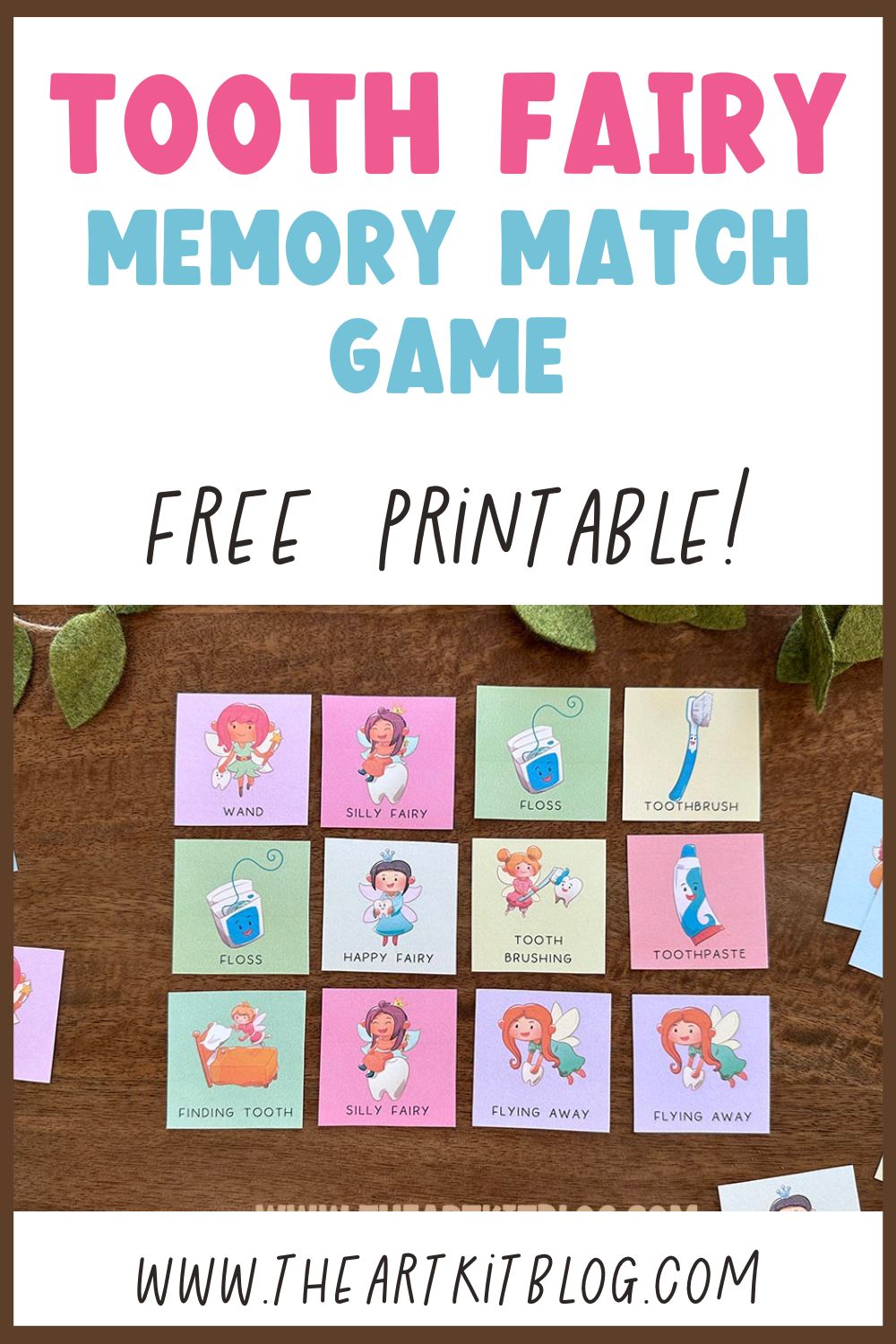 Tooth Fairy Memory Match Game {Free Printable} - The Art Kit