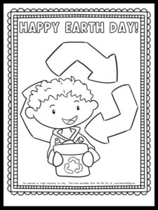 FREE! Happy Earth Day Recycling Coloring Page - The Art Kit