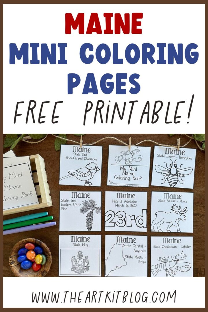 Mini Maine Coloring Pages {FREE Printable!} - The Art Kit