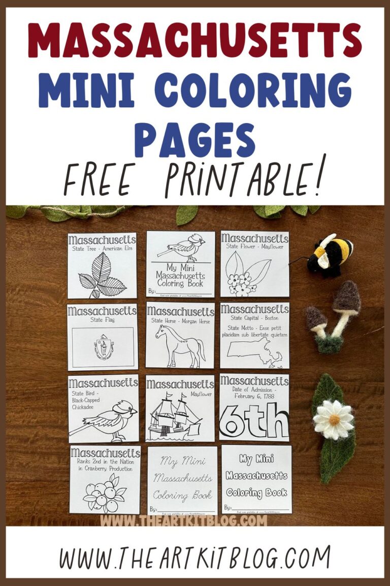Mini Massachusetts Coloring Pages {FREE Printable!} - The Art Kit
