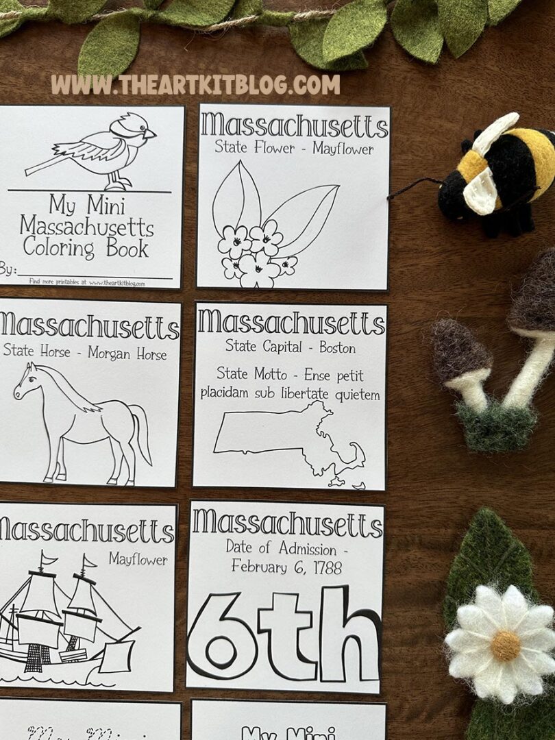 Mini Massachusetts Coloring Pages {FREE Printable!} - The Art Kit
