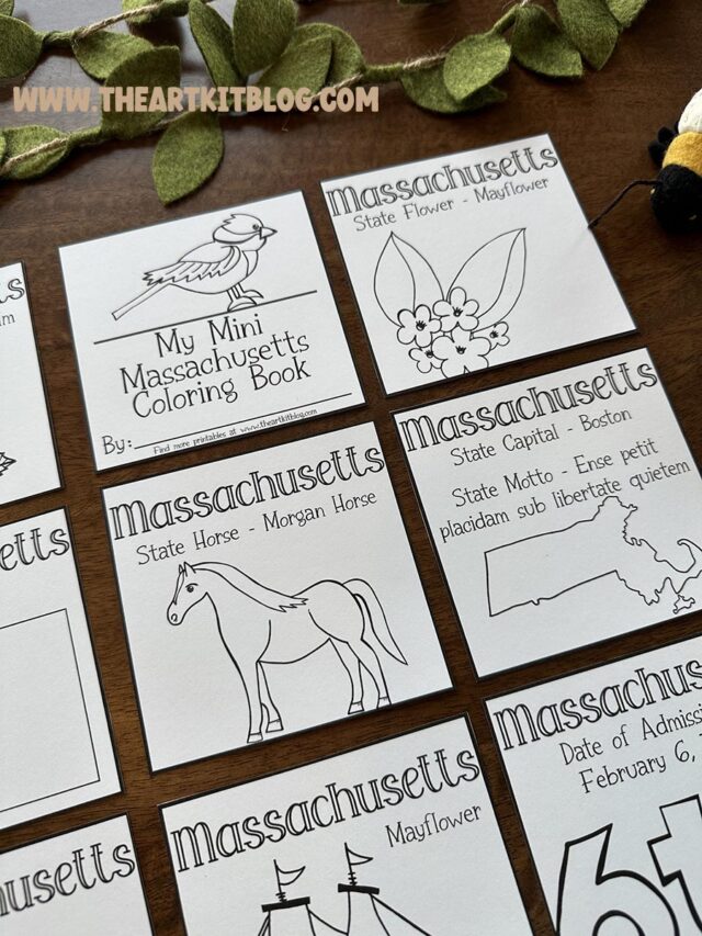 Mini Massachusetts Coloring Pages {FREE Printable!} - The Art Kit