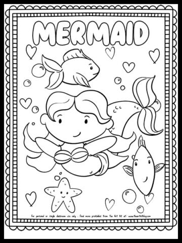 Mermaid Swimming Coloring Page {FREE PRINTABLE!} - The Art Kit