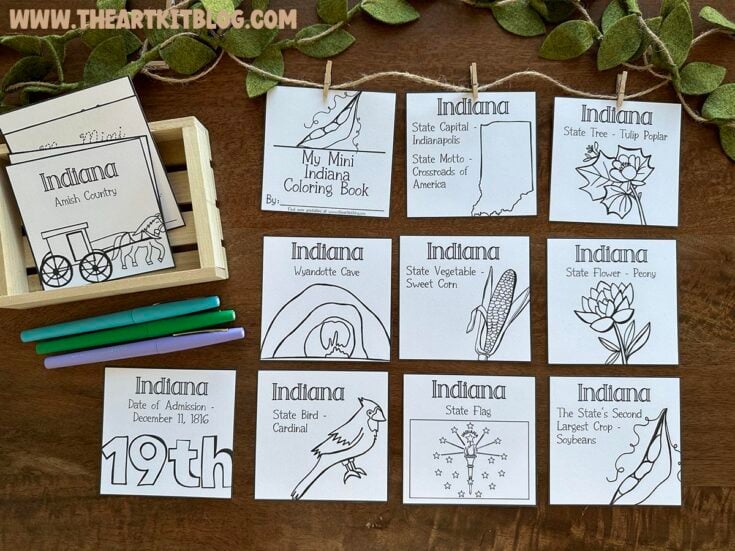 Mini Indiana Coloring Pages for the 50 States {FREE Printables!} - The ...