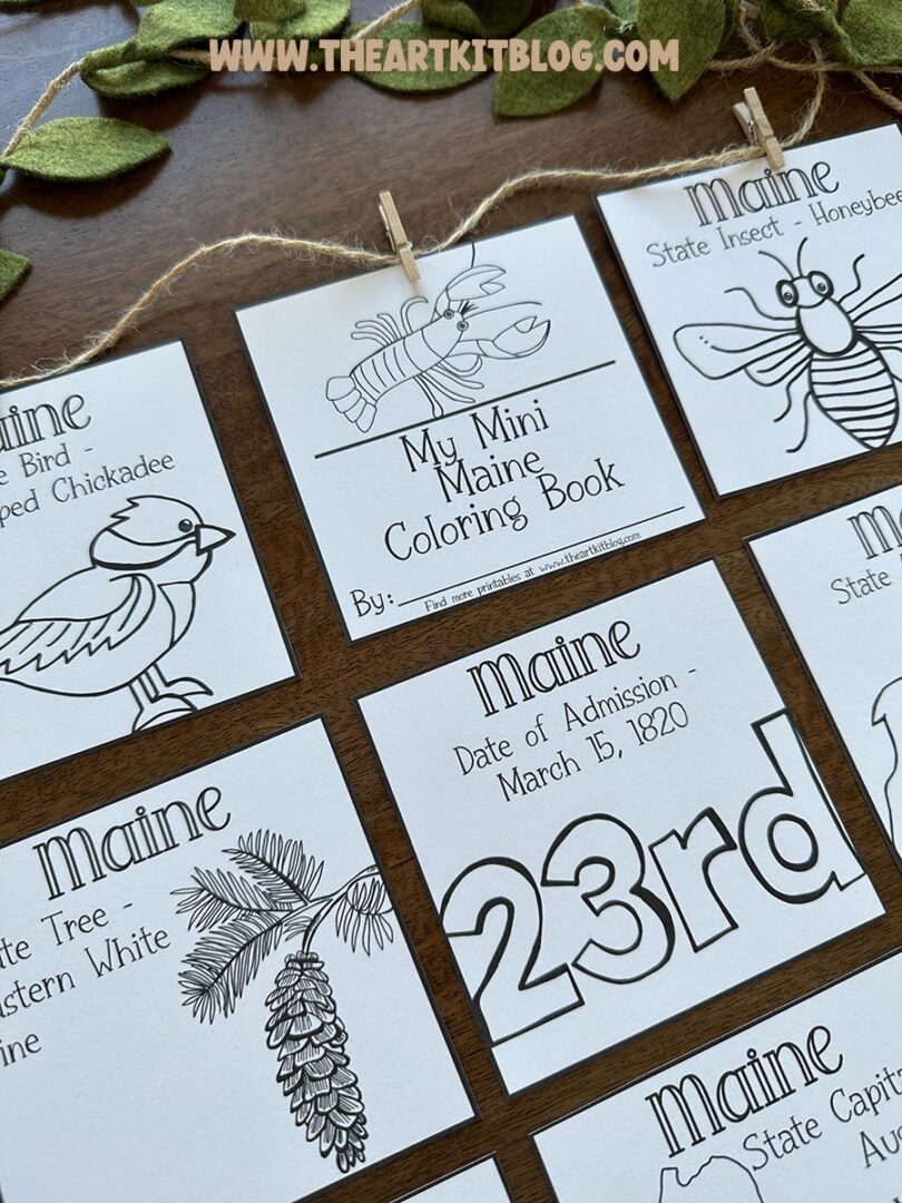 Mini Maine Coloring Pages {FREE Printable!} - The Art Kit