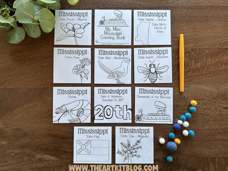 Mini Mississippi Coloring Pages USA 50 States {FREE Printable!} - The ...