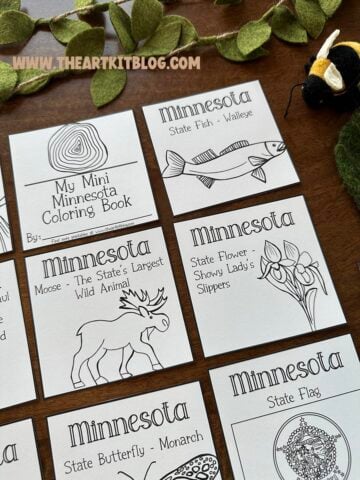 Mini Minnesota 50 States Coloring Pages {FREE Printable!} - The Art Kit