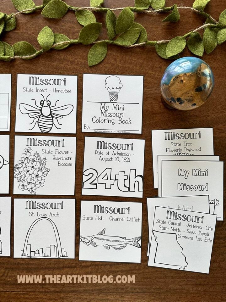 Mini Missouri 50 States Coloring Pages {FREE Printable!} - The Art Kit