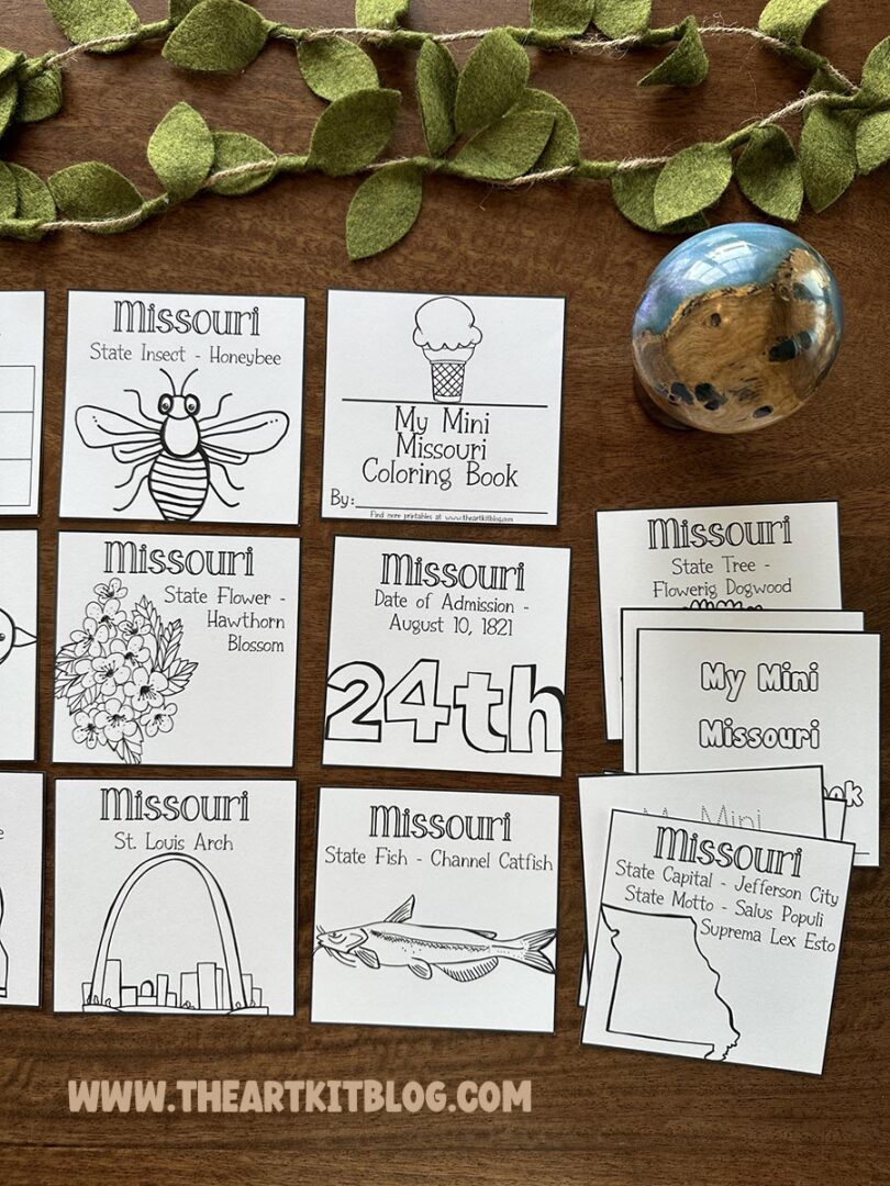 Mini Missouri 50 States Coloring Pages {FREE Printable!} - The Art Kit