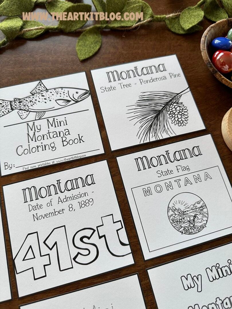 Mini Montana Coloring Pages USA 50 States {FREE Printable!} - The Art Kit
