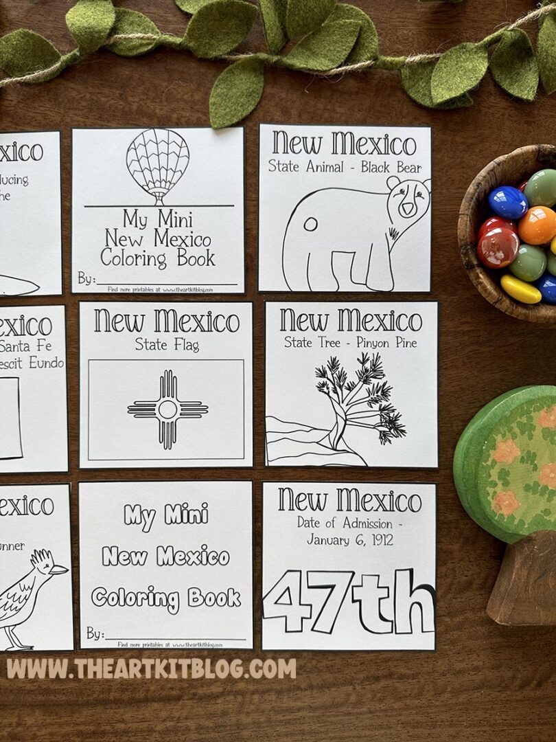 Mini New Mexico Coloring Pages USA 50 States {FREE Printable!} - The ...