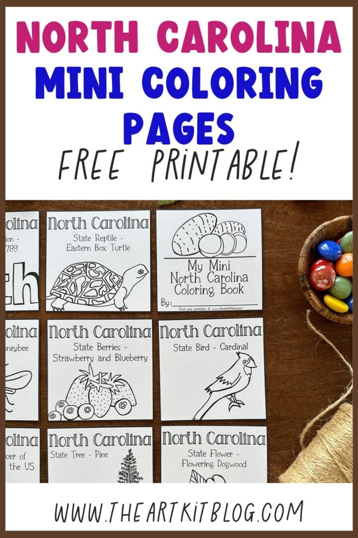 Mini North Carolina Coloring Pages USA 50 States {FREE Printable ...