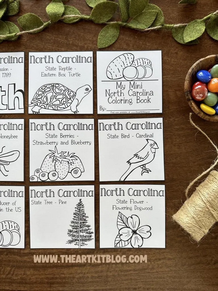 Mini North Carolina Coloring Pages USA 50 States {FREE Printable ...