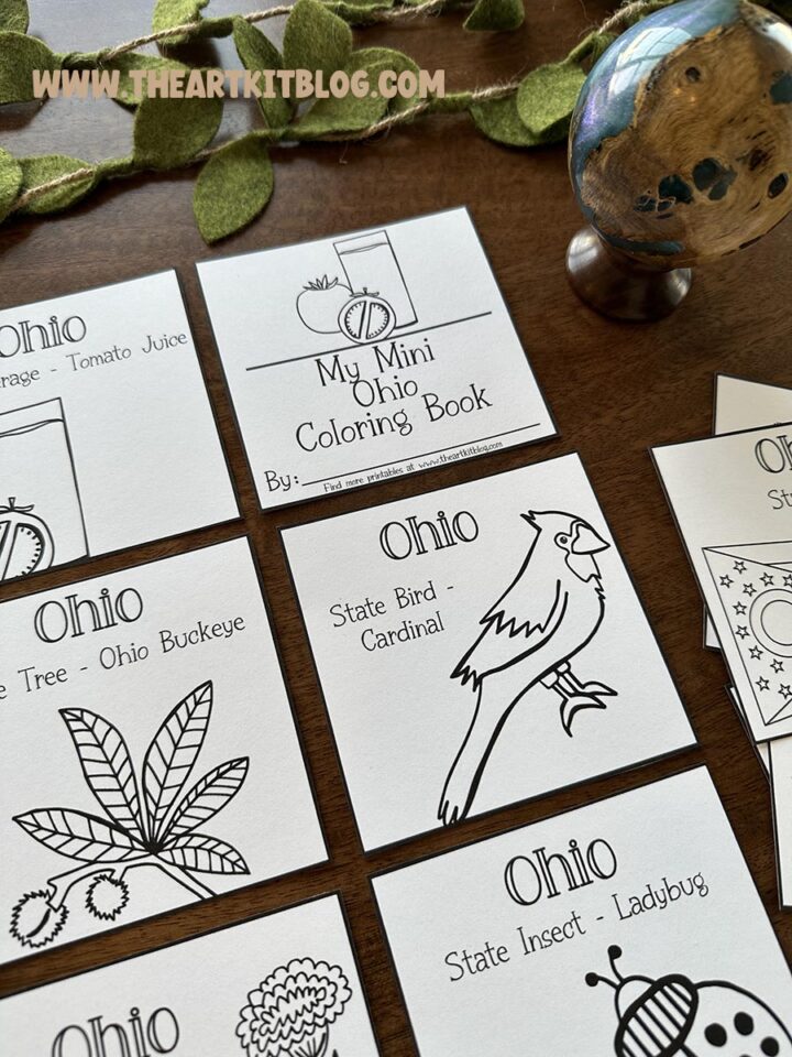 Mini Ohio Coloring Pages USA 50 States {FREE Printable!} - The Art Kit