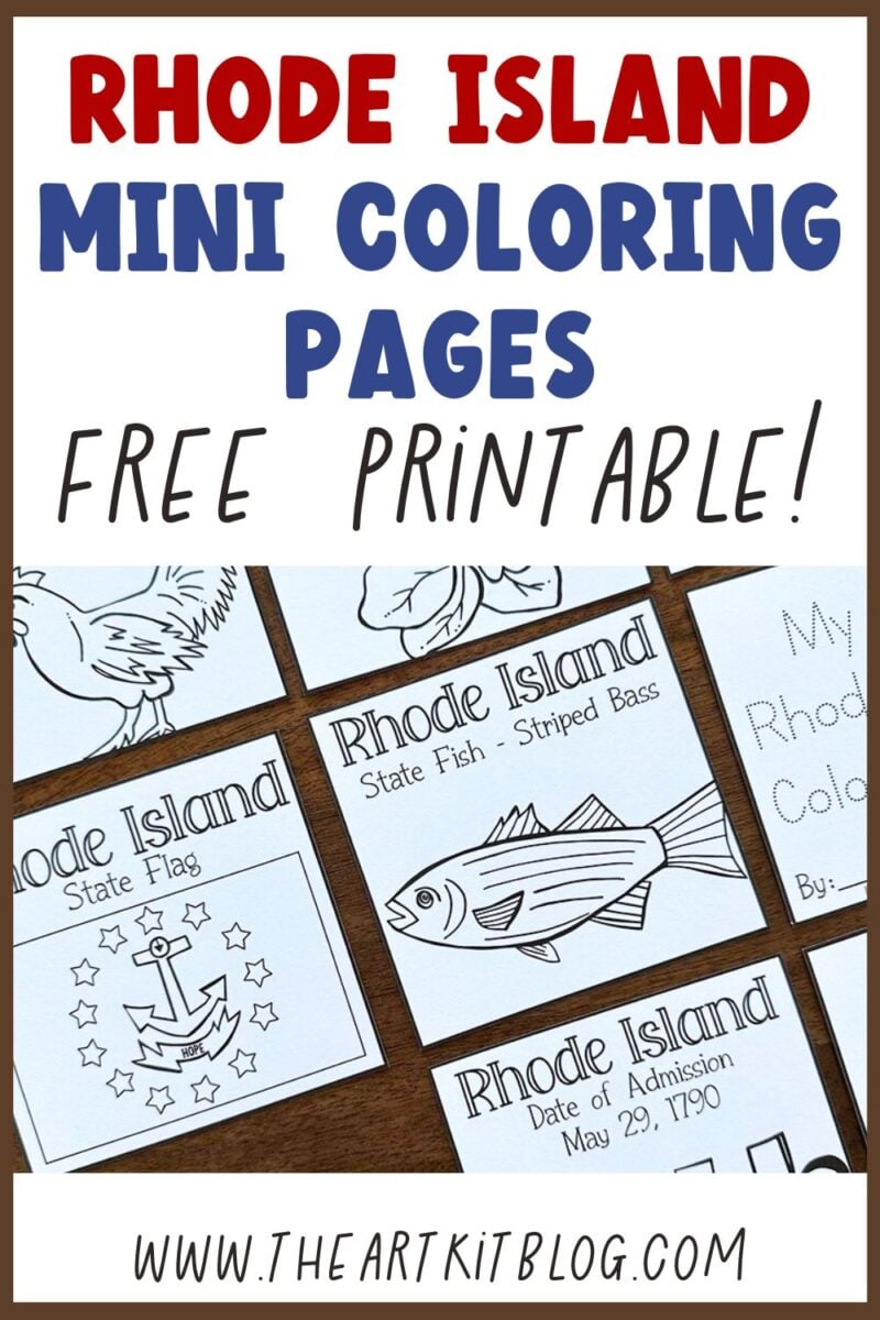 Mini Rhode Island Coloring Pages USA 50 States {FREE Printable!} - The ...