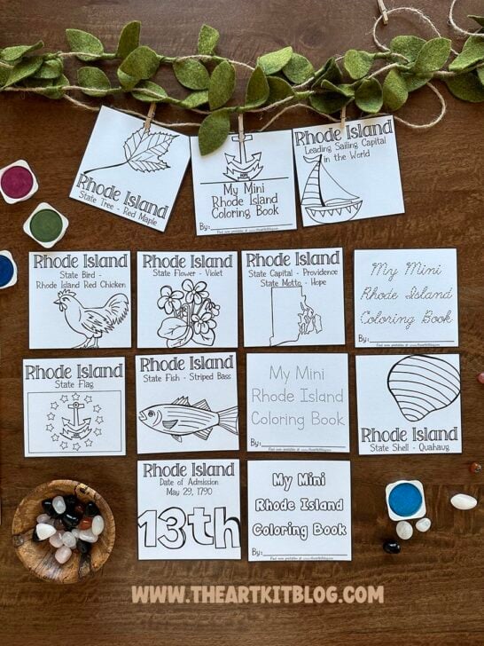 Mini Rhode Island Coloring Pages USA 50 States {FREE Printable!} - The ...
