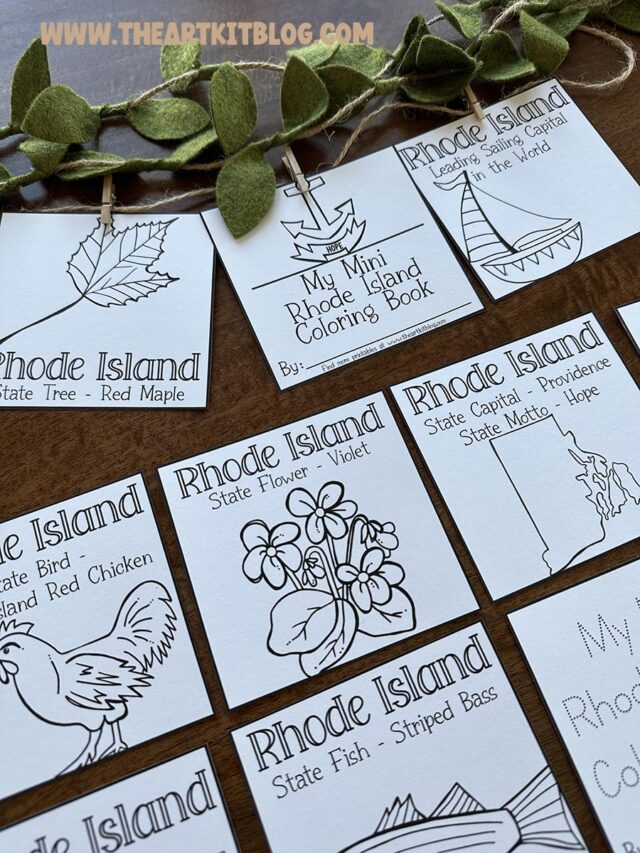 Mini Rhode Island Coloring Pages USA 50 States {FREE Printable!} - The ...