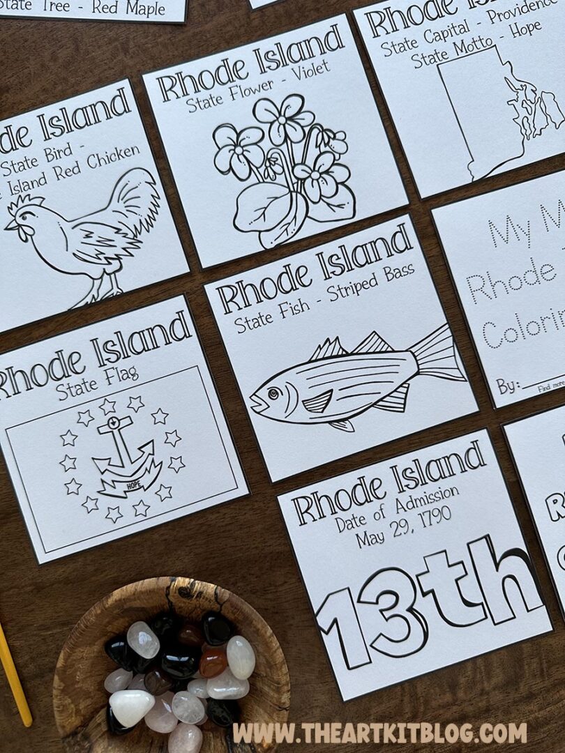 Mini Rhode Island Coloring Pages USA 50 States {FREE Printable!} - The ...