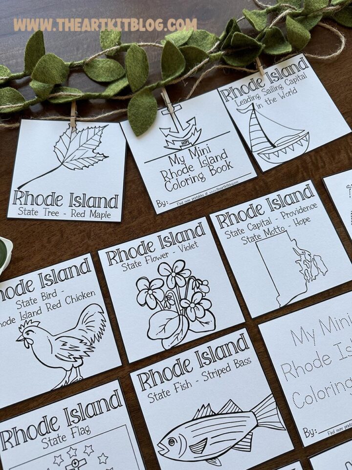 Mini Rhode Island Coloring Pages USA 50 States {FREE Printable!} - The ...