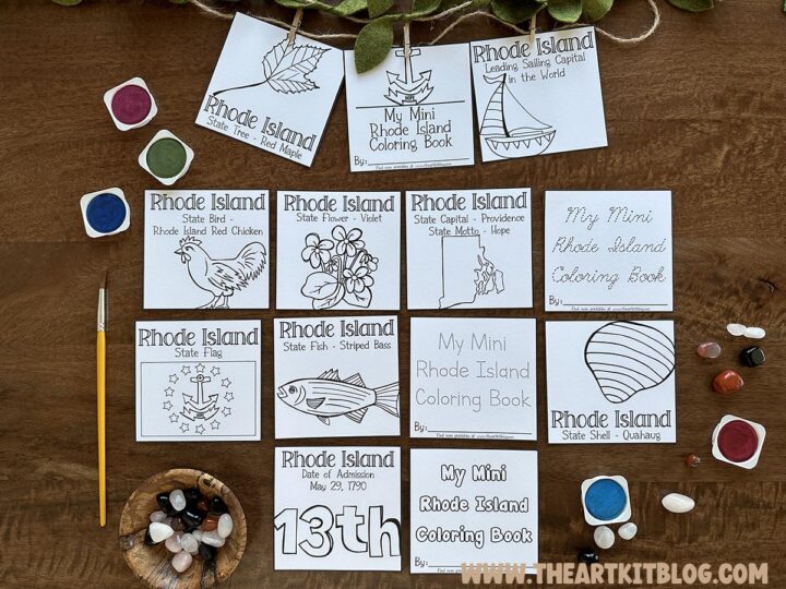 Mini Rhode Island Coloring Pages USA 50 States {FREE Printable!} - The ...