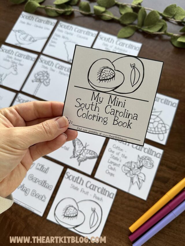 South Carolina Mini Coloring Pages USA 50 States {FREE Printable ...