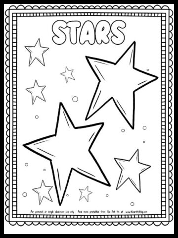Free Printable Stars Coloring Page - The Art Kit