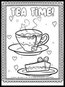 Tea and Cake Coloring Page {FREE PRINTABLE!} - The Art Kit