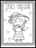 Cute Tea Time Coloring Page {FREE PRINTABLE!} - The Art Kit
