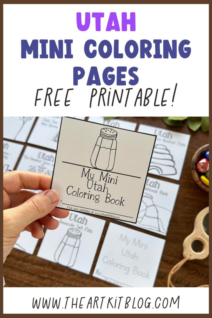 Utah Mini Coloring Pages USA 50 States {FREE Printable!} - The Art Kit