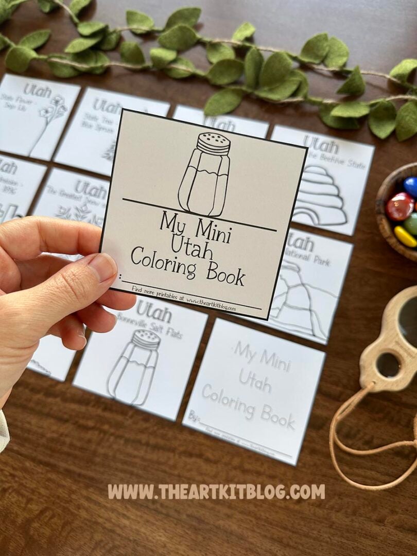 Utah Mini Coloring Pages USA 50 States {FREE Printable!} - The Art Kit