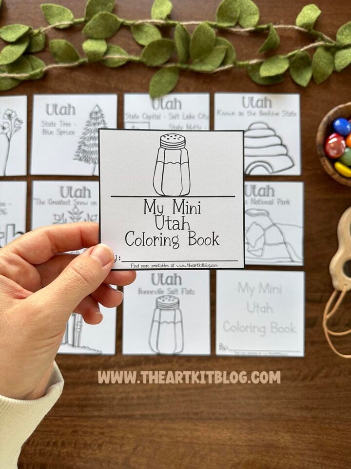 Utah Mini Coloring Pages USA 50 States {FREE Printable!} - The Art Kit